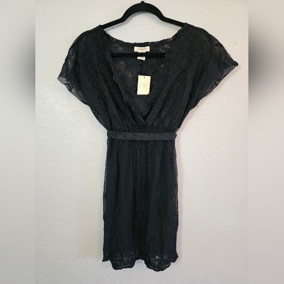 Vertigo Paris | Dresses | Nwt Vertigo Paris Black Lace Tie Back Mini ...